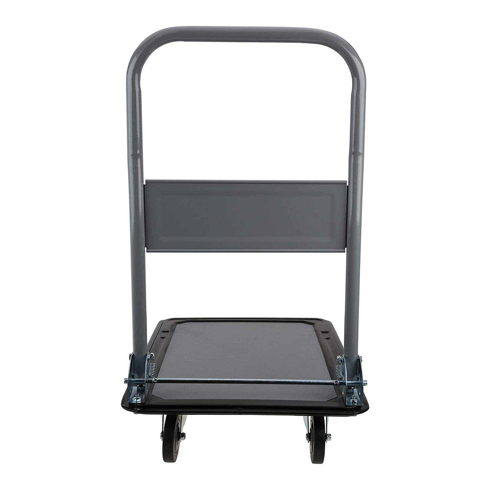 Olympia Tools Foldable Push Cart Dolly - 330 Lb. Capacity Heavy Duty Platform Truck with 360° Swivel Wheels (Gray/Black)