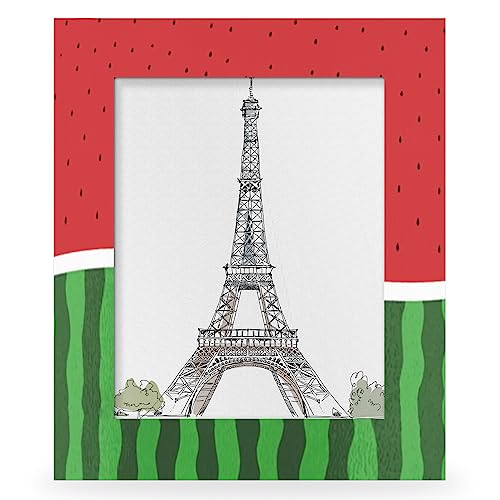 Pardick Watermelon Fruit 11x14 Picture Frame, Red Green Wooden Photo Frames for Wall Mounting or Tabletop Living Room Bedroom Home Decor