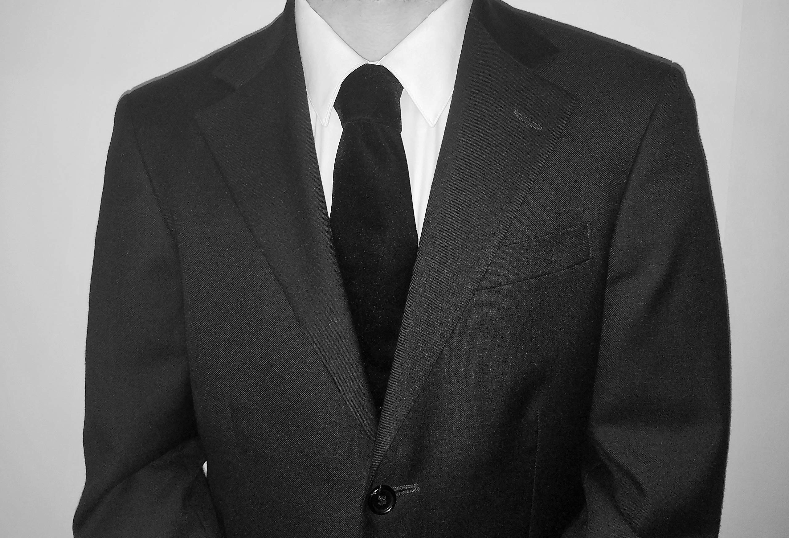 Novem Online Men’s Velvet Tie Slim Black– Groomsmen Hand Made Tuxedo Neck tie for Him (Black)