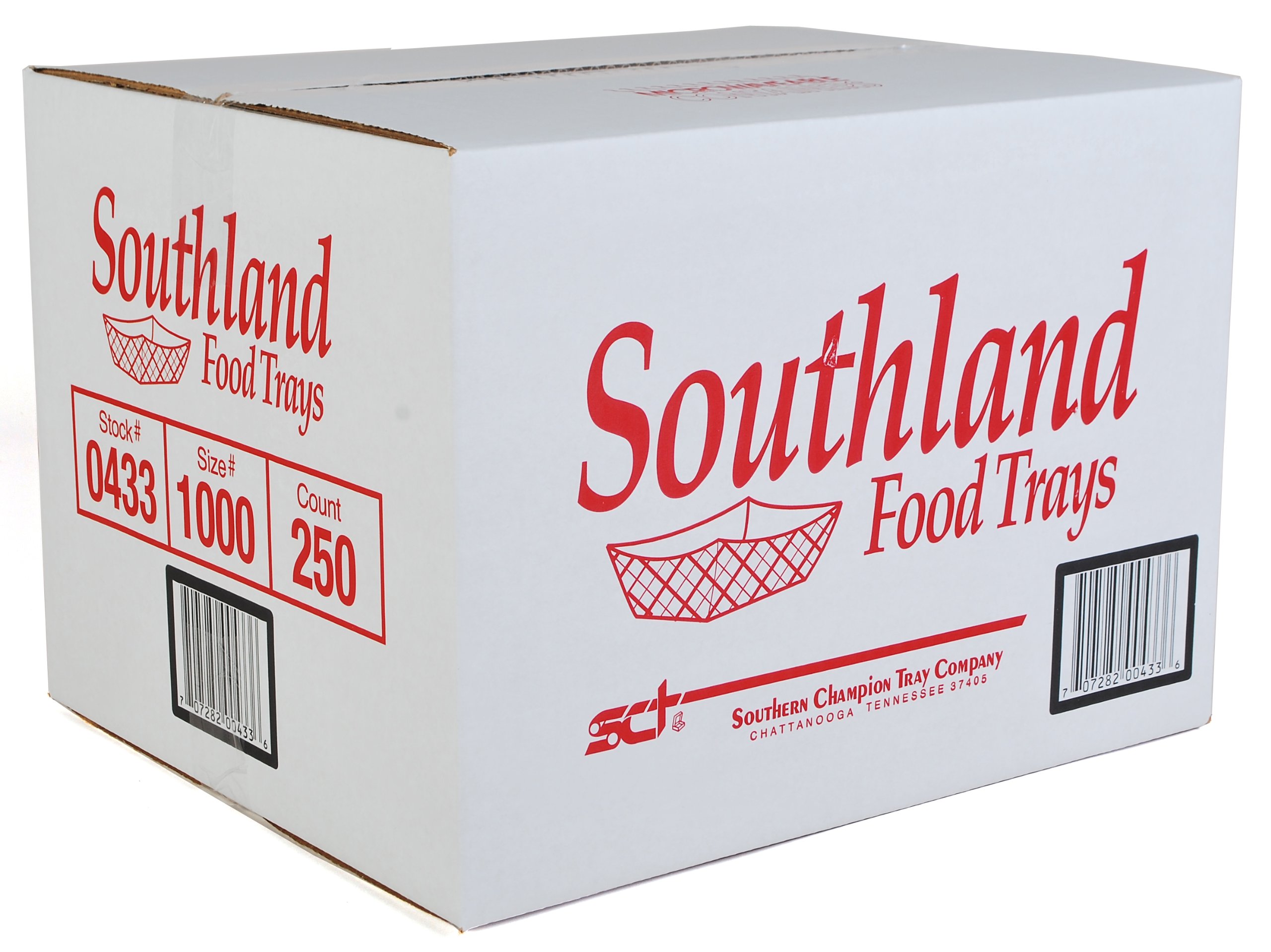 Southern Champion Tray 0433 #1000 Southland Paperboard Red Check Food Tray, 10 lb Capacity (Case of 250)