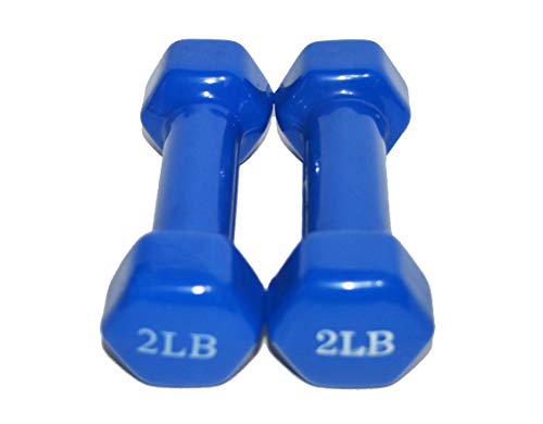 Piedrunner Dumb Bell 2Lbs Each 2PCS, Neoprene Cover, Plastic Immersion Coated, Hand Weights, Yoga Training Equipment, Sports Training Accessories Dumbbells 2 Pounds 1 Set (Blue)
