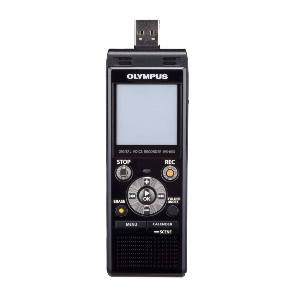 Olympus WS-853 Digital Voice Recorder (Black) with Hard-Case Bundle (3 Items)