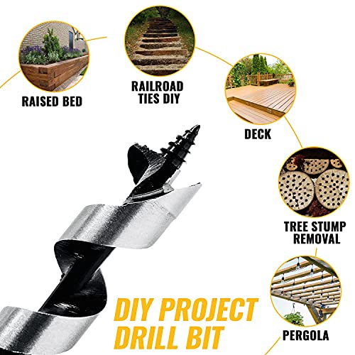 Utoolmart Auger Drill Bit Wood Hex Shank 14x230mm Cutting Dia High Speed Steel for Electric Bench Drill Woodworking Carpentry