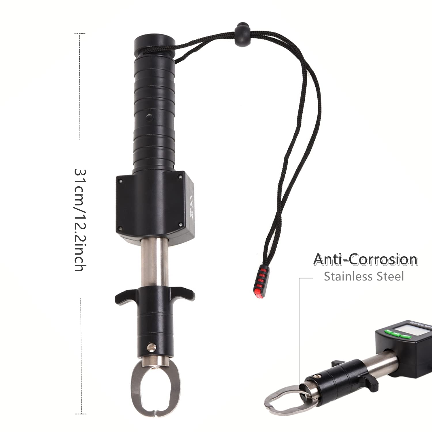 NC 3 in 1 Fish Lip Gripper Fishing Stainless Steel Fish Holder Fish Lip Grip Tool with Electronic Digital Weight Scale 55lb