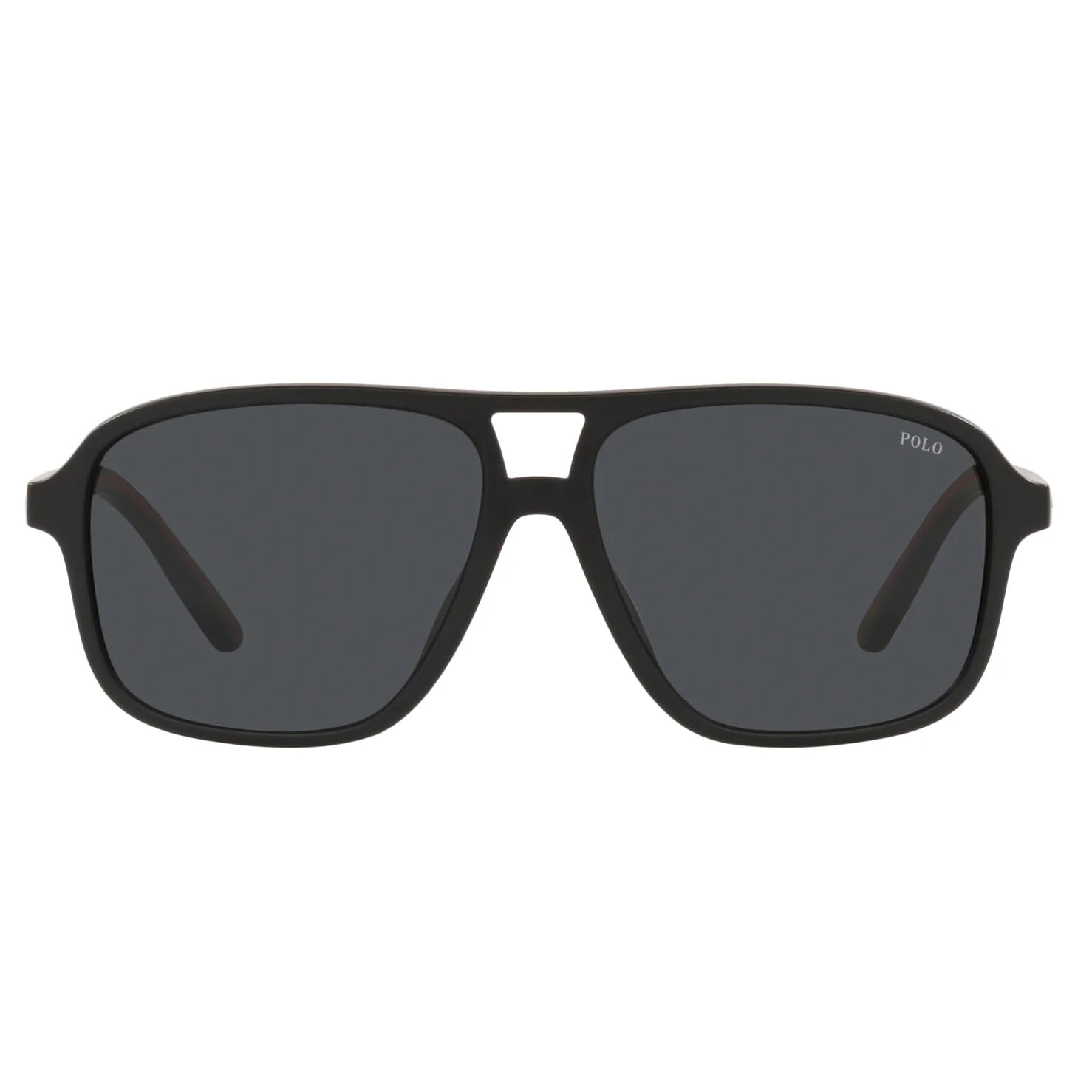 Polo Ralph Lauren Men's PH4177U Universal Fit Rectangular Sunglasses, Matte Black/Dark Grey, 58 mm
