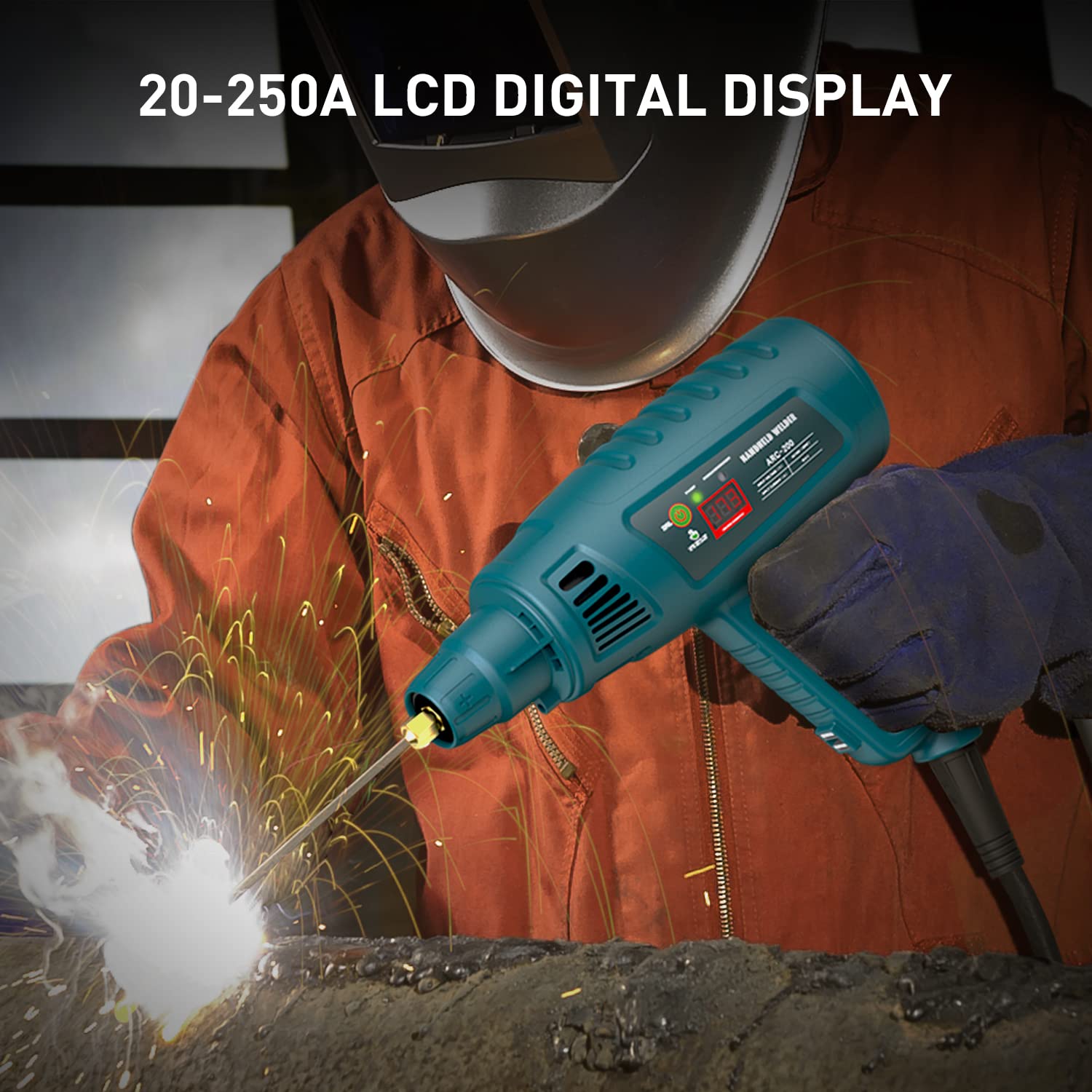 Welding Machine Kit, Faiuot Handheld Welder IGBT Digital Inverter Technology ARC Welder MMA Welding Gun 110V Hot Start Portable Welder Machine