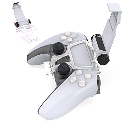 PS5 Controller Mobile Gaming Clip, PS5 Controller Phone Mount Adjustable Phone Holder Clamp, White