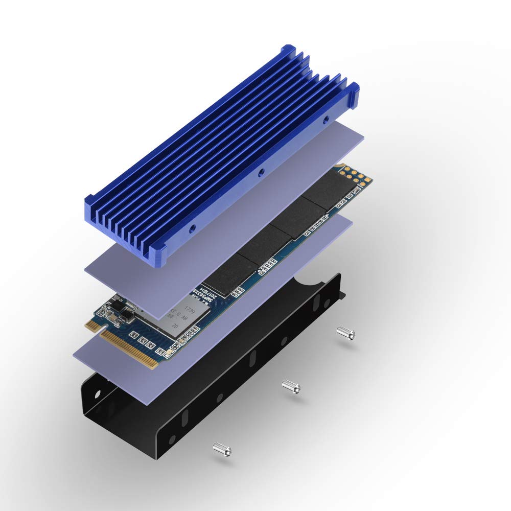 NVMe Heatsinks for M.2 2280mm SSD Double-Sided Cooling Design(Blue)