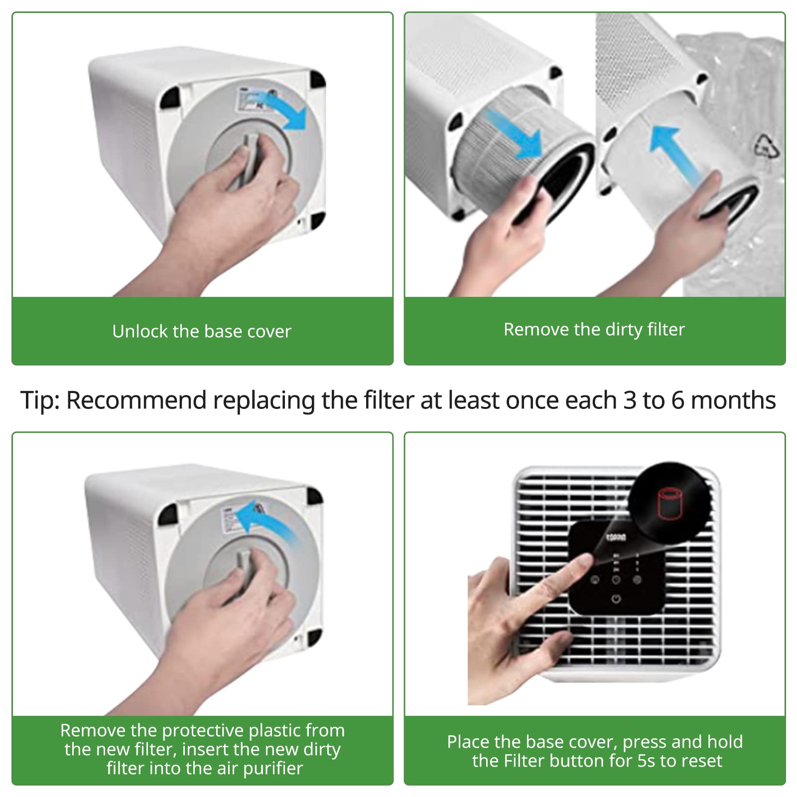 TPAP001 H13 True HEPA Air Filter, Only Compatible with TOPPIN TPAP001 Comfy Air C2 Air Purifier, H13 True HEPA Filter for TOPPIN TPAP001 Filter, TPFF001【Not Fit TPAP002 TPAP004 TPAP005 】