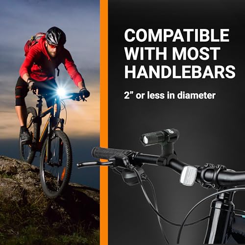 Life Mounts - LED Mounted Bike Light - Stay Safe and Light Your Way - Universal Mount Works with Most Bicycles - Water Resistant and Shockproof - Battery Powered (Battery not Included)