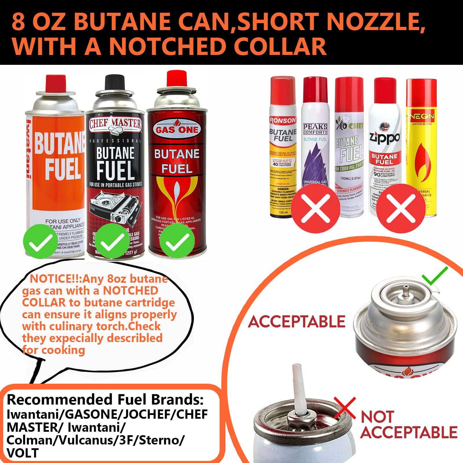 Striludo Culinary Professional Kitchen Butane Torch, Upgrade Creme Brulee Blow Torch for Cooking, Adjustable Flame with Reverse Use(Butane Gas Not Included)