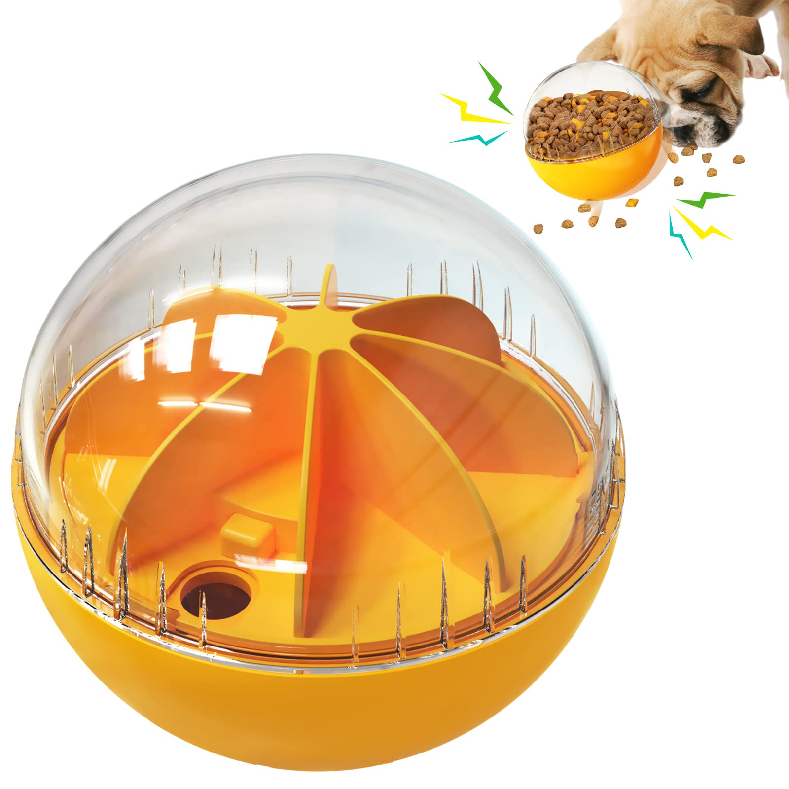 Monotre Dog Treat Ball, Dog Food Puzzle Slow Feeder Interactive Squeaky Mental Stimulation Toys, Dog& Cat Treat Dispenser Puzzle Toys Active Rolling Balls for Medium/Large Dog Breeds