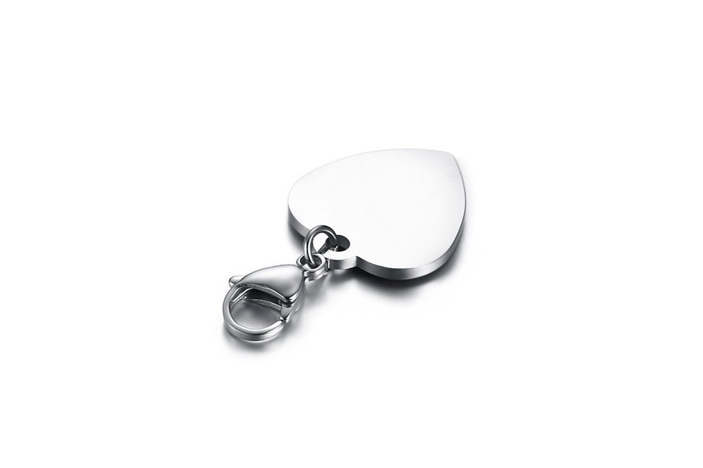 VNOX Customize Keychain-Stainless Steel Heart Shape ID Tag Keychain for Mon Daughter Sister,Charm for Bracelet Handmade Jewelry