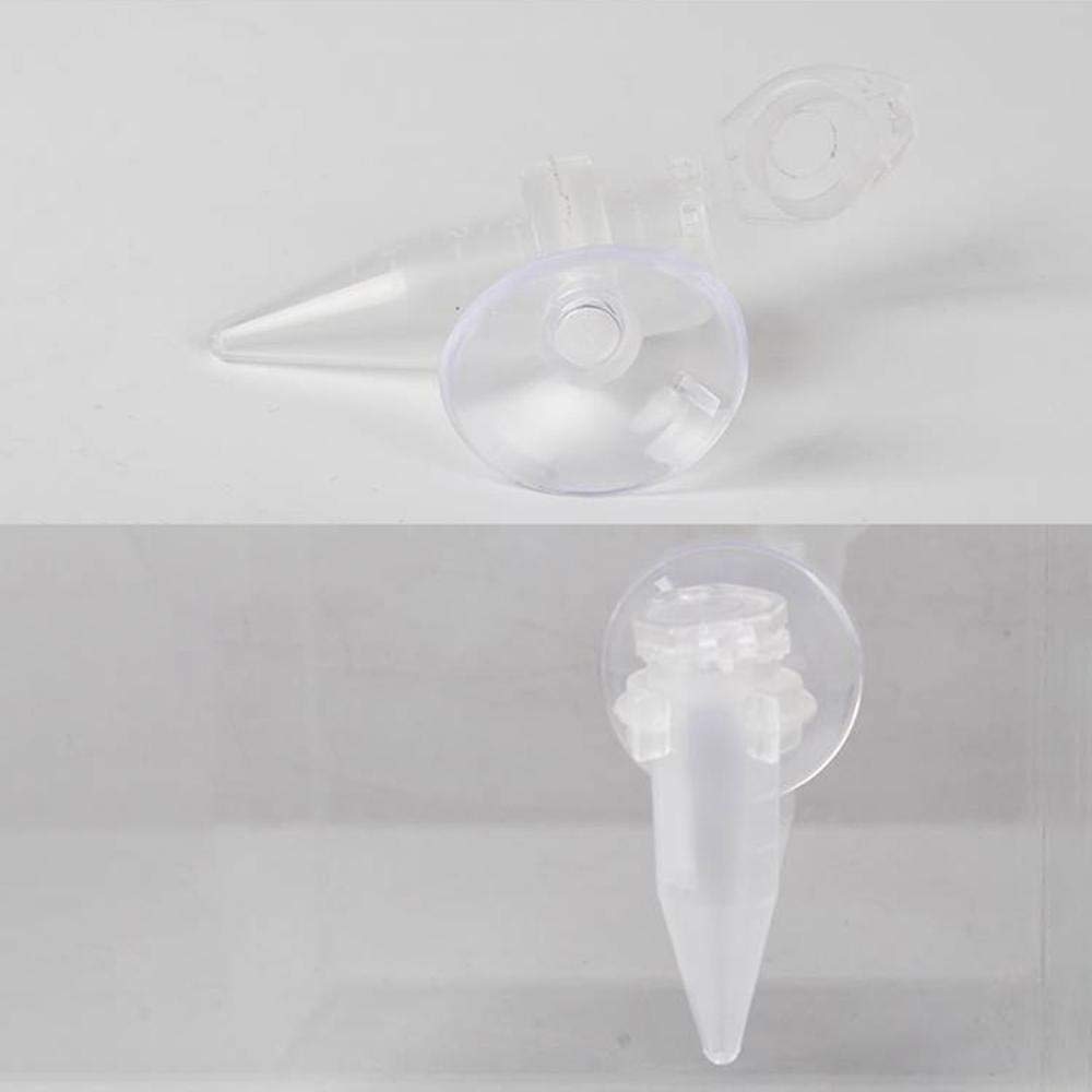 rouroumaoyi Automatic Cone Plastic Feeder Aquarium Tapered Fish Feeding Feeder Funnel Cup Fish Food Feed Tool with Suction Cup 10pcs (Color : White, Size : M)