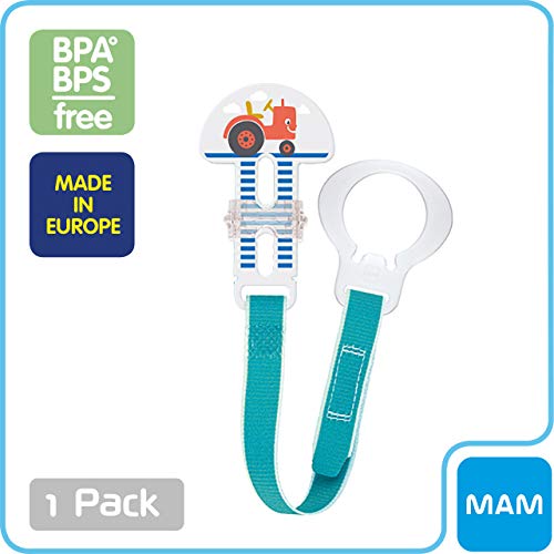 MAM Trends Design Collection Pacifier Clip (1-Pack), Clip for Pacifiers with Fastener and Flexible Ring, Baby Pacifier Clip for Boys, Designs May Vary