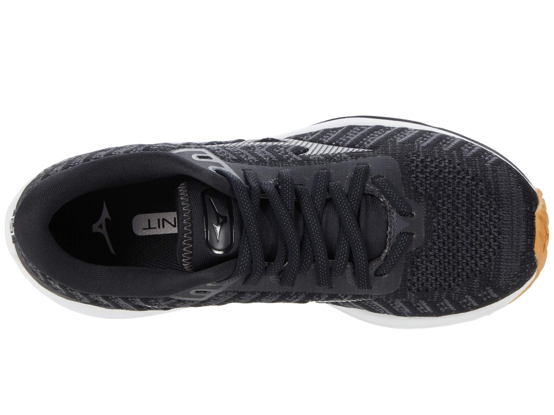 Mizuno Women's Wave Rider 24 WAVEKNIT Running Shoe, black-dark shadow, 8 US