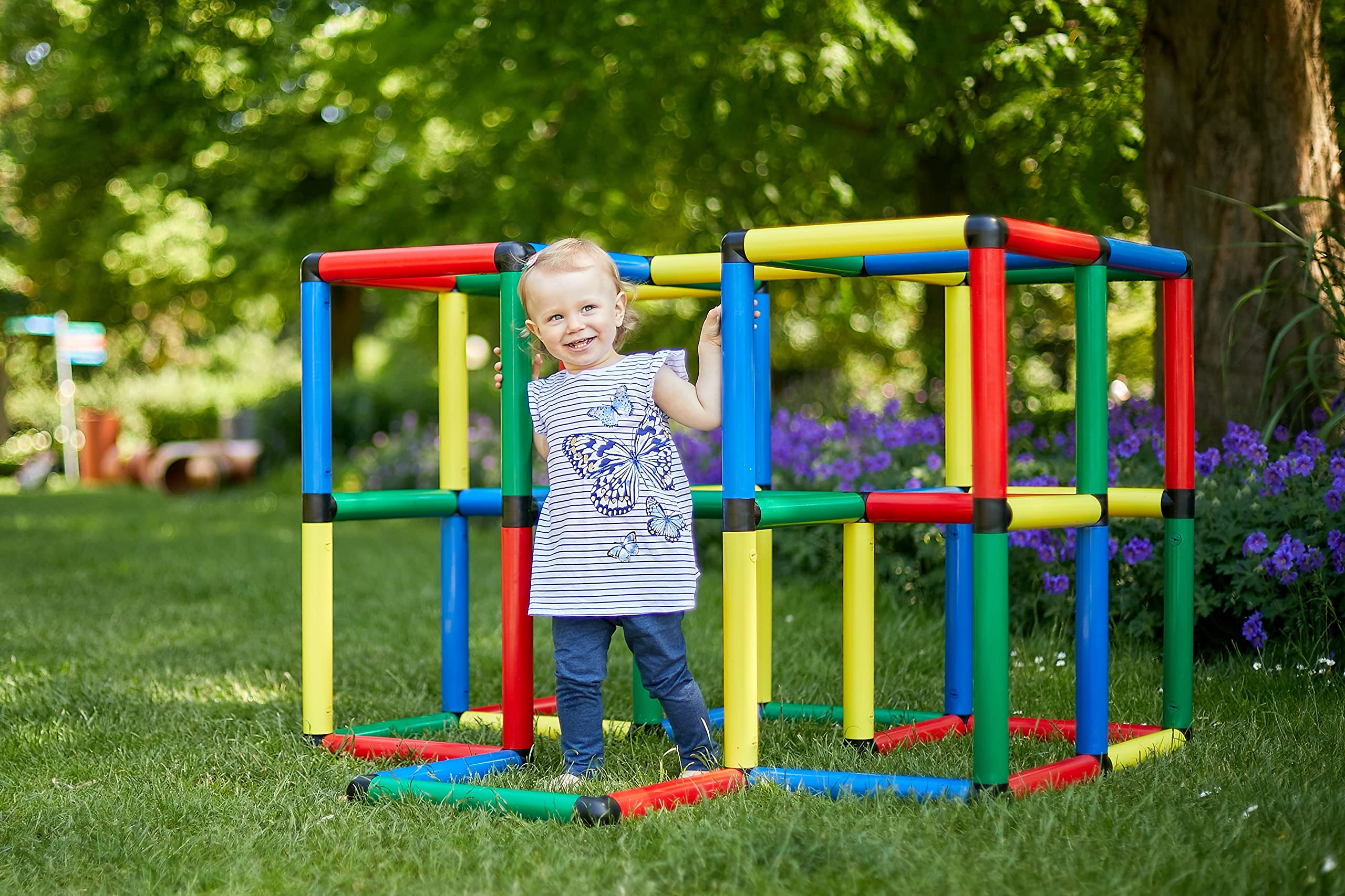 Quadro Climbing Pyramid - Rugged Indoor/Outdoor Climber, Tot/Toddler Jungle Gym, Expandable Modular Component Playset, Giant Construction KIt, Play Structure, for Kids Ages 1-6 Years.