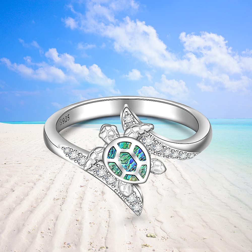 Turtle Ring for Women Sterling Silver 925 Tree of Life