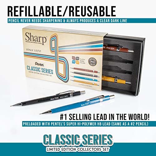 Pentel Sharp Limited Edition, Classic Colors Box Set (0.3, 0.5, 0.7, 0.9mm) (P200CLBXSET)