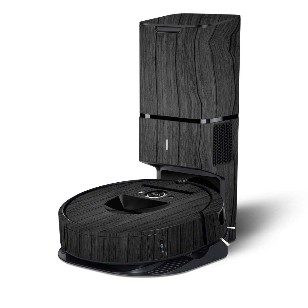 MightySkins Skin Compatible with iRobot Roomba i7+ Robot Vacuum - Black Wood | Protective, Durable, and Unique Vinyl Decal wrap Cover | Easy to Apply, Remove, and Change Styles | Made in The USA