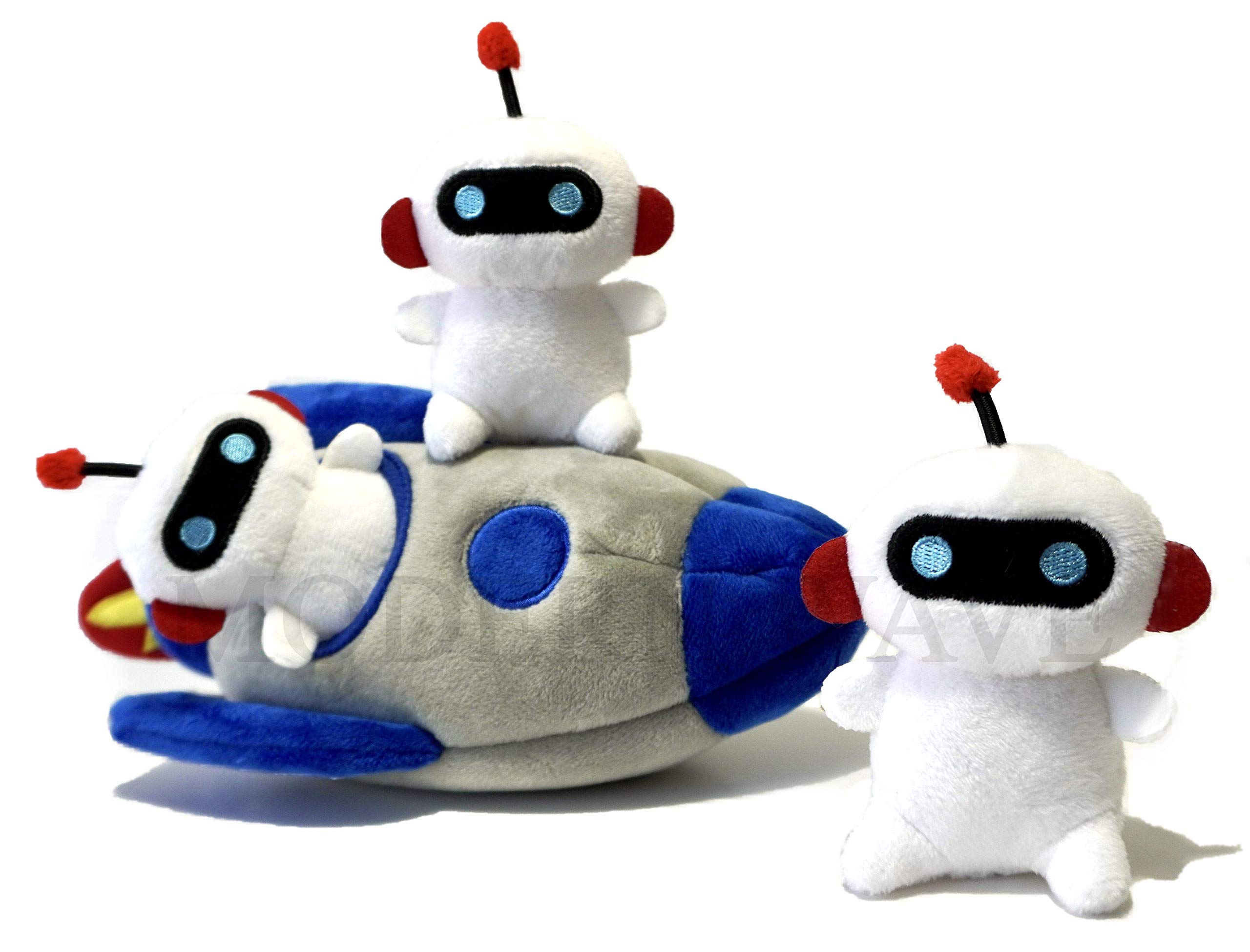 MODERN WAVE - Interactive Squeaky Plush Hide and Seek Squirrel Type Puzzle Toy for Dogs, Small Size (Rocketship and Robots)