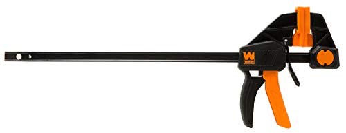 WEN CLR122 12-Inch Heavy Duty Steel Bar Clamps and Spreaders with 2.3-Inch Throat, Two Pack, Black