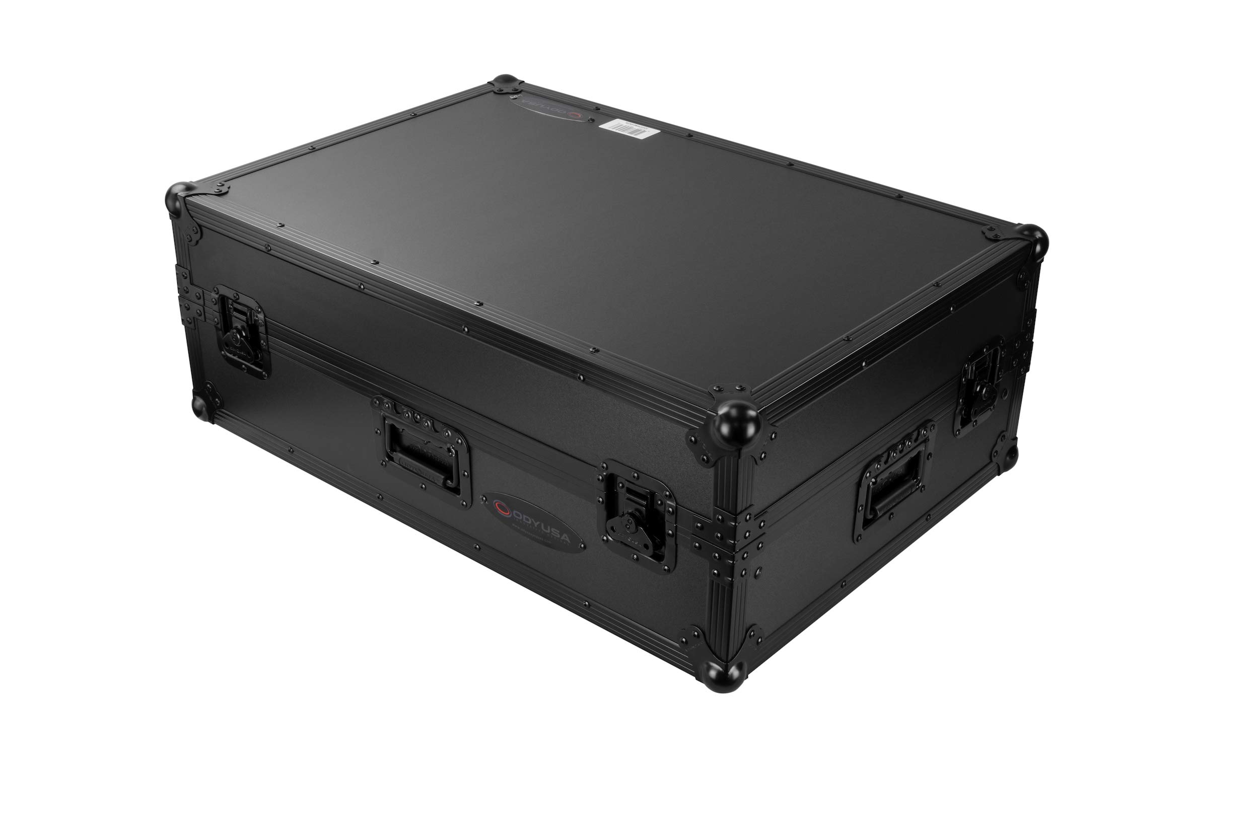 ODYSSEY FZGSPRIME4W2BL Denon Prime 4 Black Flight Case with Patented Glide Laptop Platform & 2U Rack Spaces