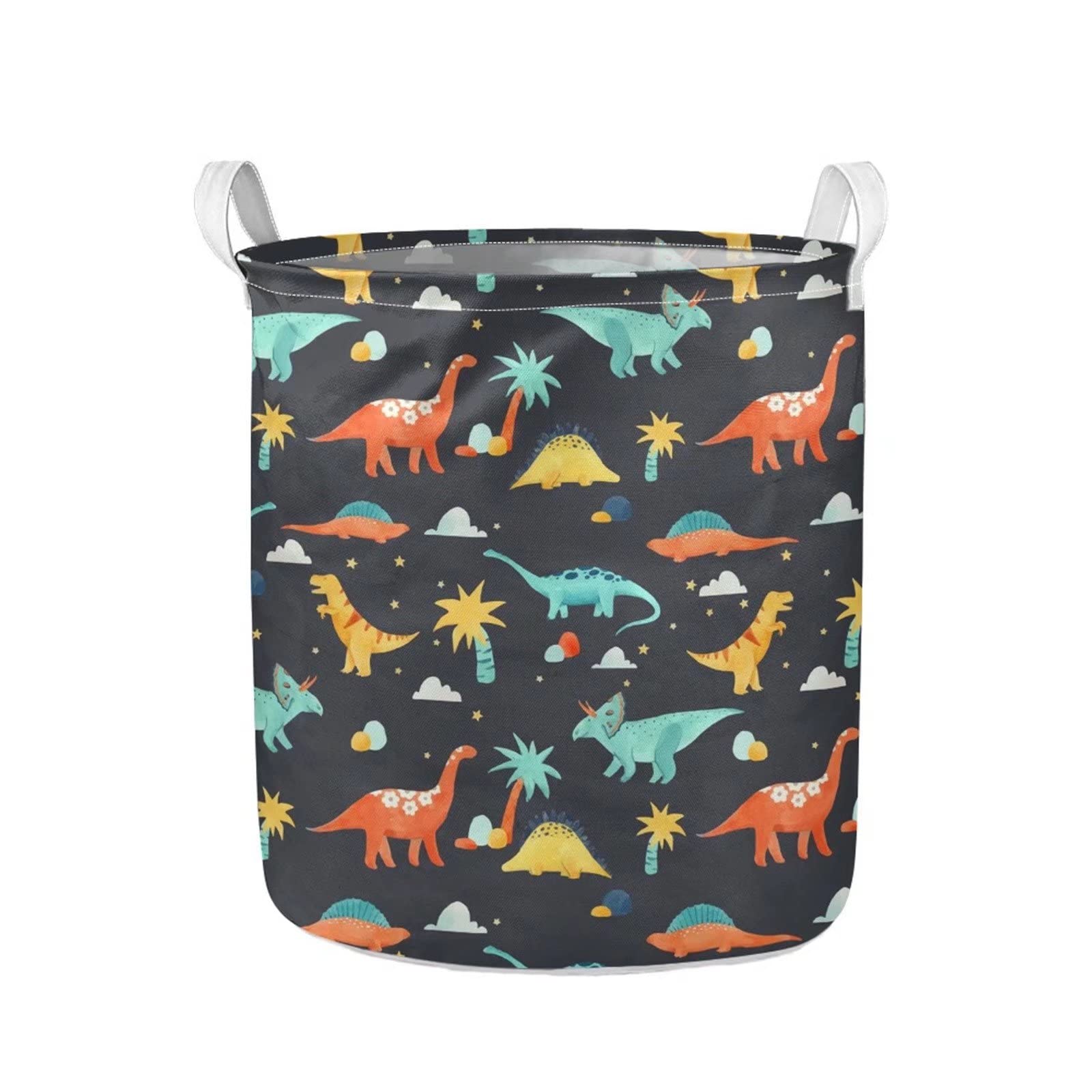 Xhuibop Cartoon Dinosaur Laundry Basket for Boys Room Cloth Hampers for Laundry Kids Storage Baskets Organizer Heavy Duty Collapsible Hamper with Handles