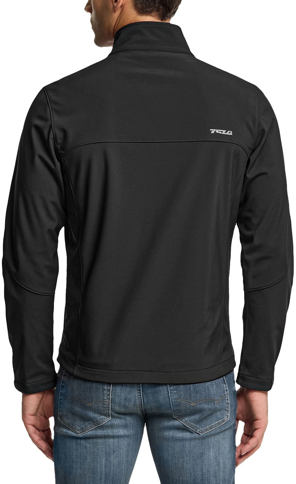 TSLA Men's Full-Zip Softshell Winter Jacket, Waterproof Fleece Lined Athletic Jacket, Outdoor Sport Windproof Jackets, Softshell Black, Medium