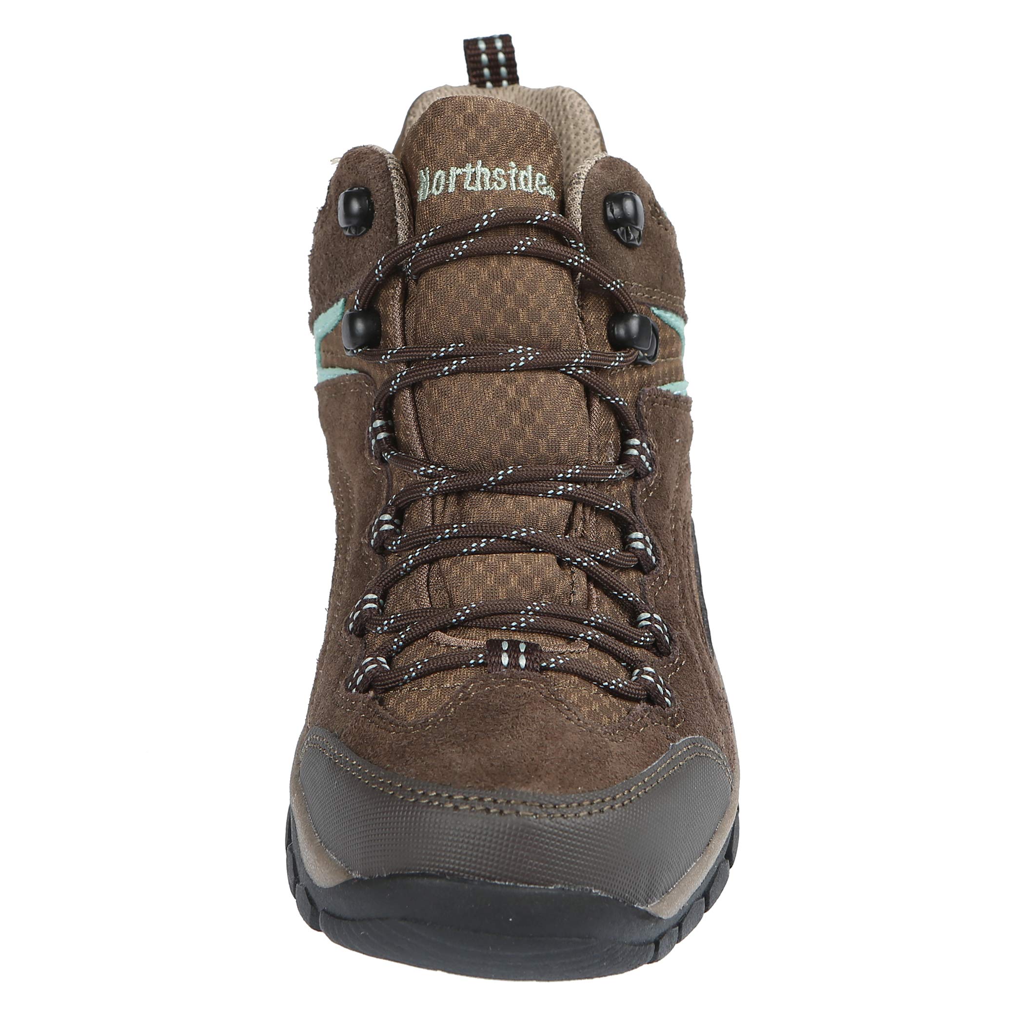 Northside Women's Pioneer Waterproof Hiking Boot, Dark Brown/Sage, 9 Medium US