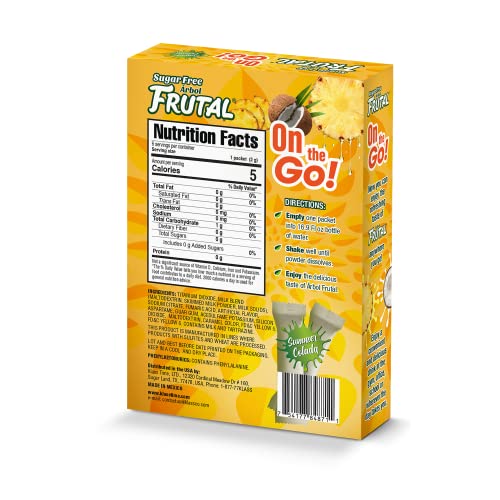 Powdered Drink Mix Variety Pack, Sugar Free! – Fruity flavors - Summer Colada, Tangy Limeade, Citrus Punch & Tropical Berries Packets (30 Count of Stick Packs) - Frutal On-The-Go!