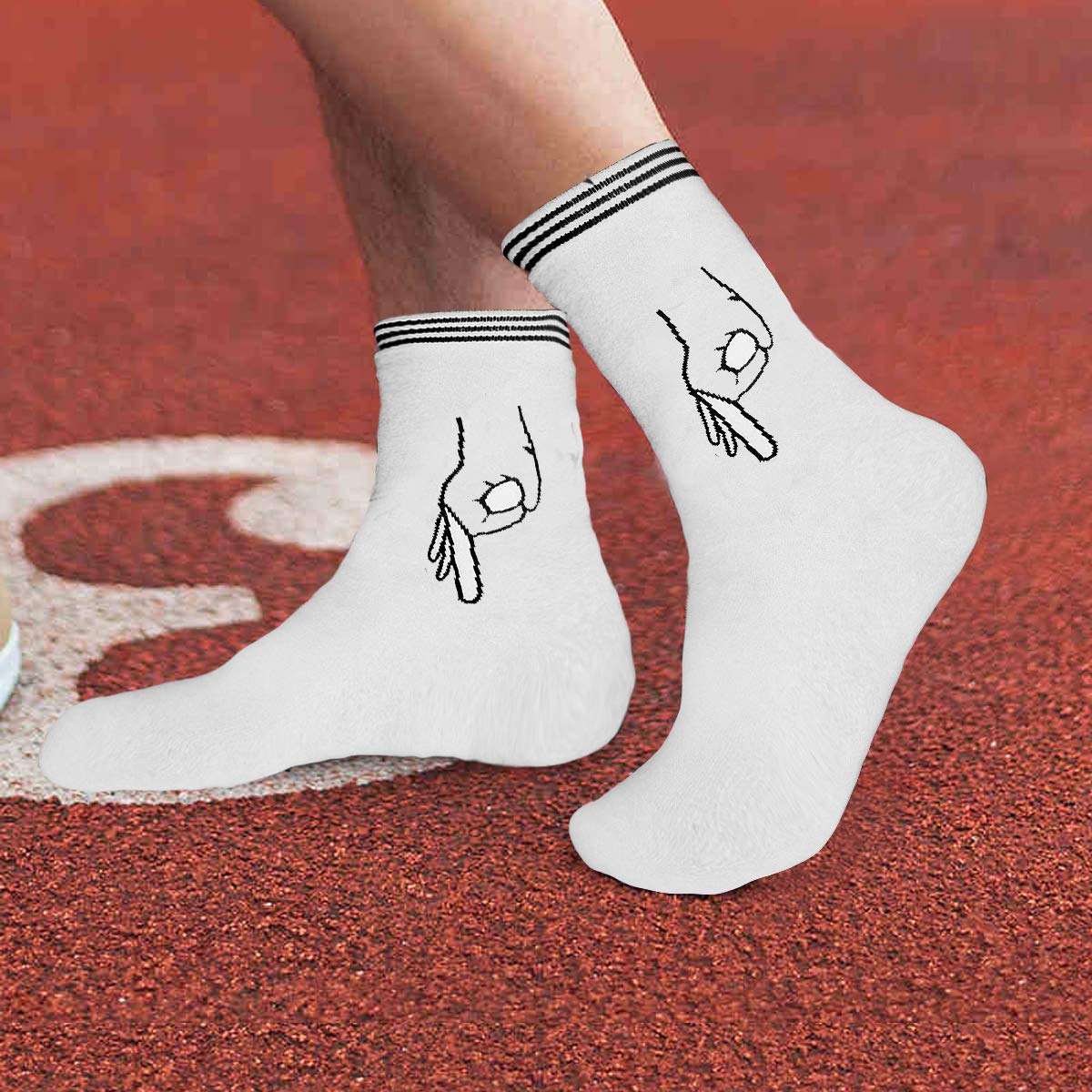 MIGOU Circle Game Funny Meme Socks Crazy Socks Casual Socks Novelty Dress Socks (White)
