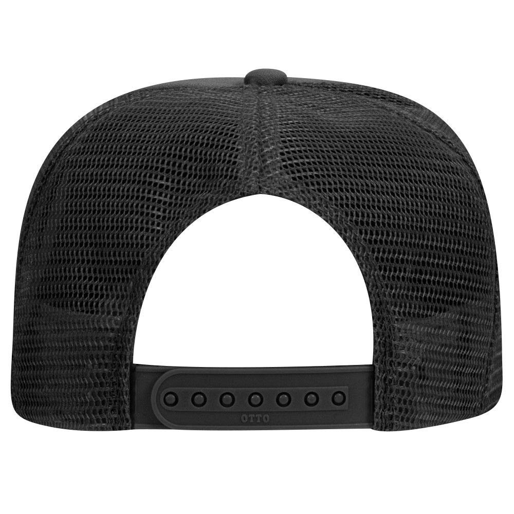 OTTO Wholesale 12 x CAP 5 Panel Mid Profile Mesh Back Trucker Hat (003 - Black) (OSFM - Adult)