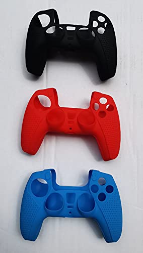 PS5 Silicone Skin Case Accessory for PS5 DualSense Controller, PS5 Controller Skin x 1, MULTIPLE Colours Available in Black/Red/Blue (Blue)