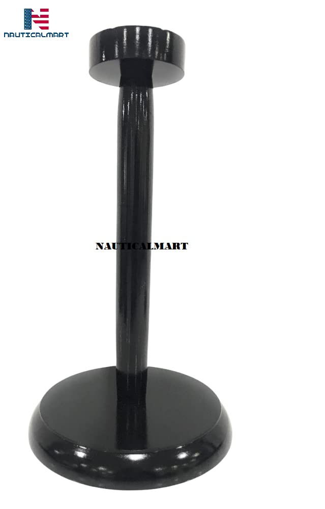 NauticalMart Medieval Armor Helmet DIsplay Stand Viking Norman Armor Spartan wooden display stand Stand in Black