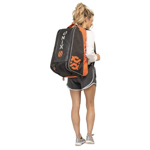 ONIX Pickleball Pro Team Long-Lasting Durability Hook and Loop Closure Easy to Carry Straps with Pockets Paddle Bag β Orange/Black