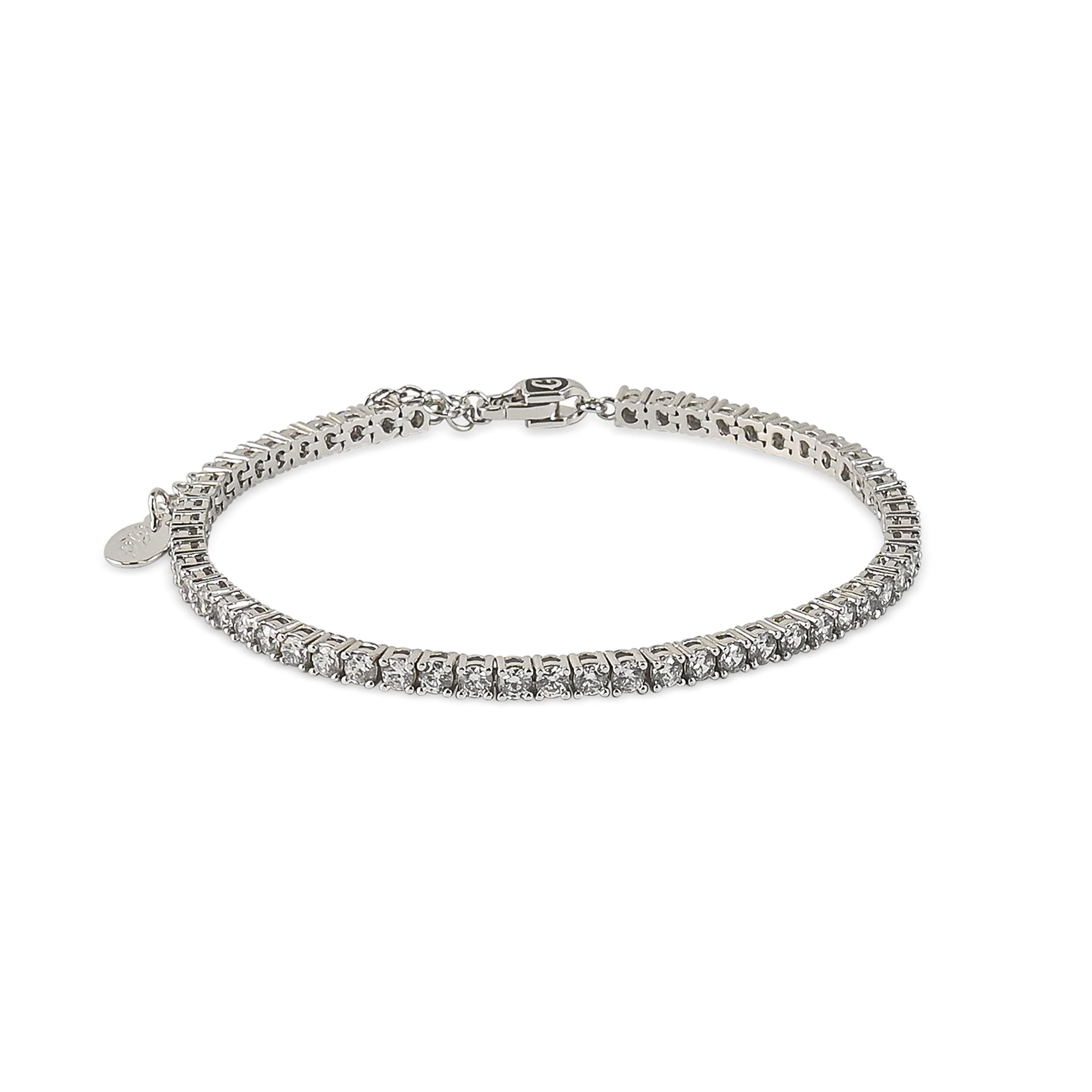 The GDL Shop 5MM Round Cut Tennis Bracelet, 7" - White Gold