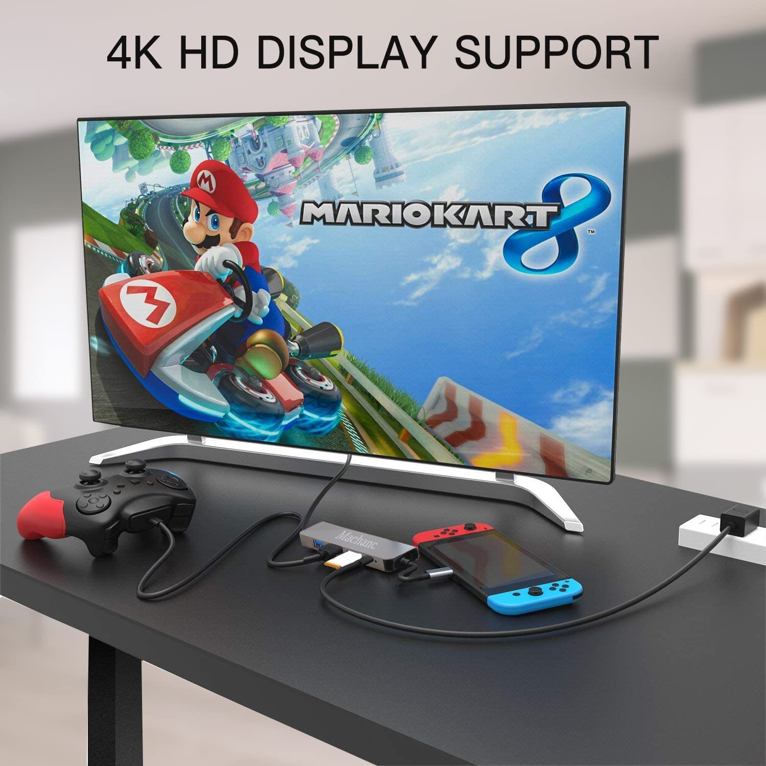 TV Docking Station for Steam Deck, OLED Switch, Nintendo Switch, Logitech G Cloud Gaming, Machanc 5-in-1 Hub Steam Deck Dock with HDMI 4K@30HZ TV Support, PD 3.0 Fast 100W Full Speed Charging