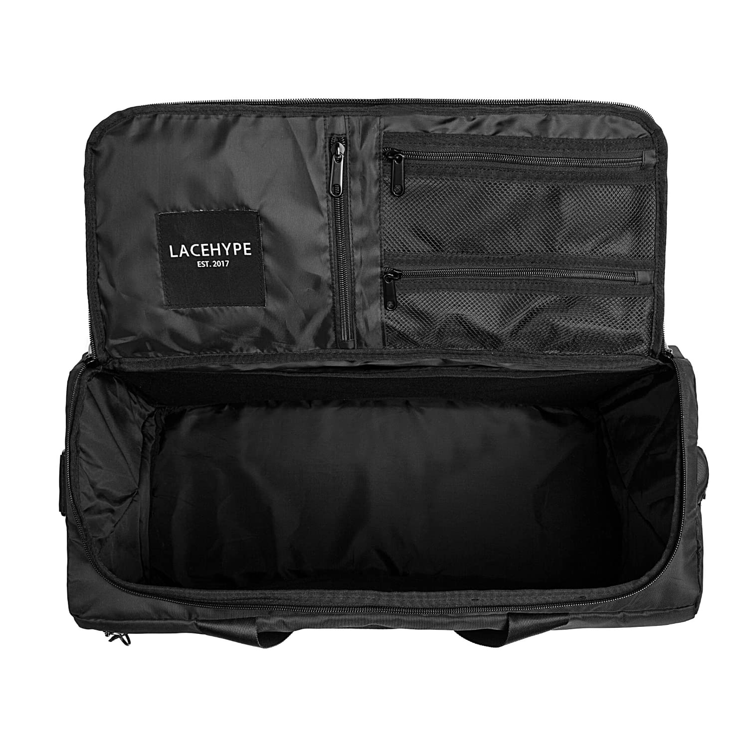 PREMIUM Sneaker Bag, Duffel Bag, Gym Training Bag, Travel Bag, Basketball Bag, Footbal Bag with 3 adjustable compartment dividers (Red/Black)