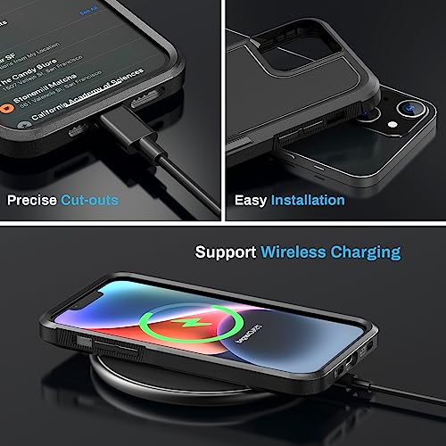 MAXCURY for iPhone 14 Pro Max Case, Heavy Duty Shockproof Dual Layer Rugged Full-Body Protective Phone Cover, 2 in 1 Slim Fit Silicone Rubber Phone Case for Men & Women (Black)