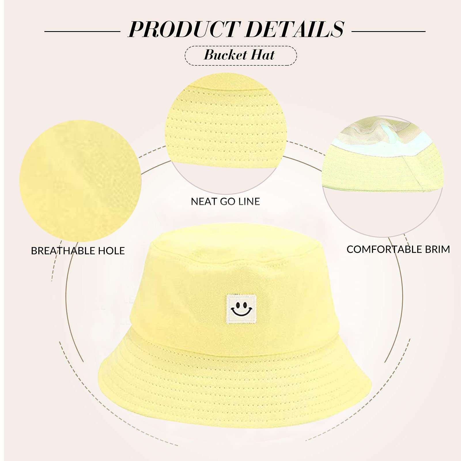 Printing Dye Bucket Cotton Hat Sunscreen and Windproof Packable Outdoor Travel Beach Fisherman Cap for Women Men