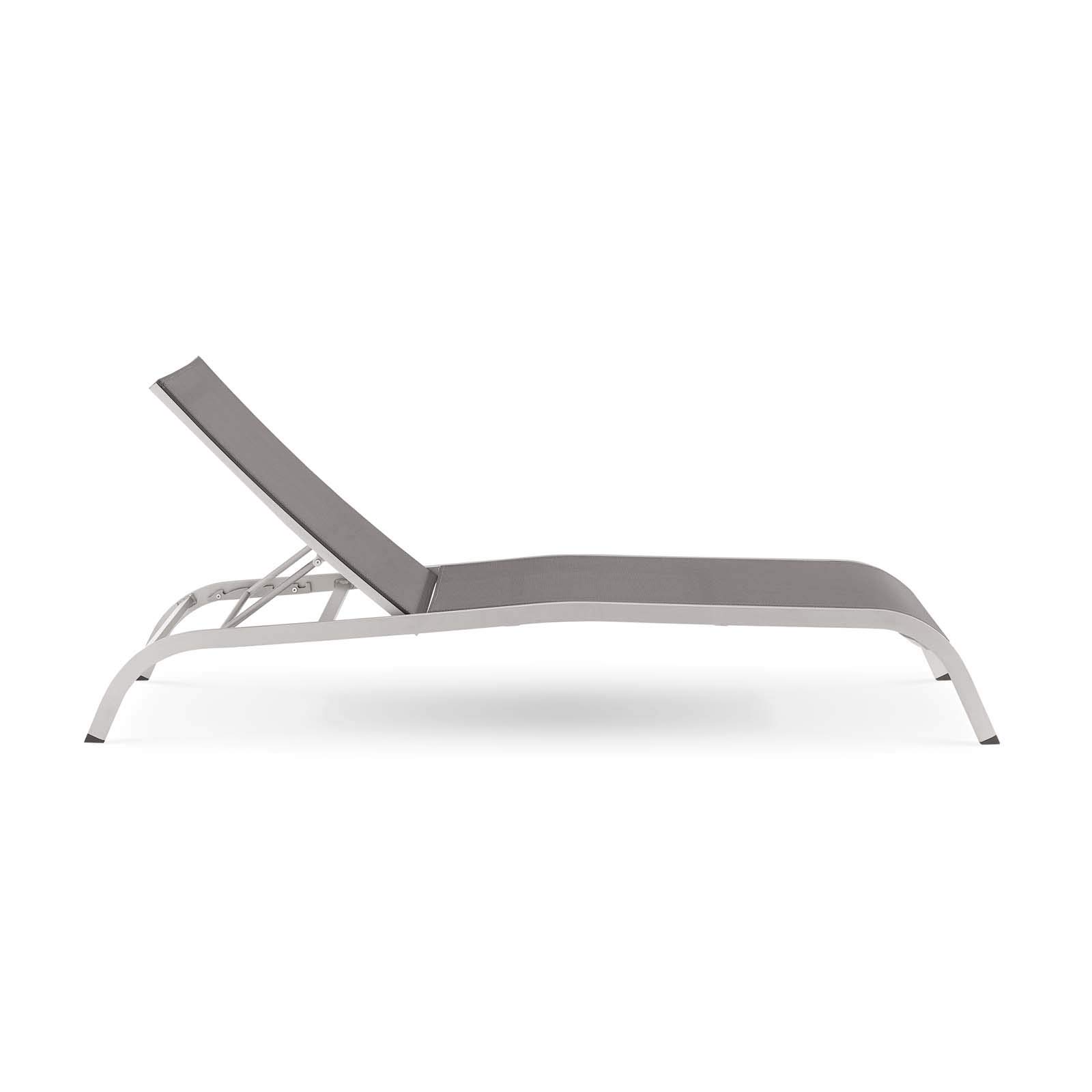 Modway Savannah Outdoor Patio Mesh Chaise Lounge Chair in Gray