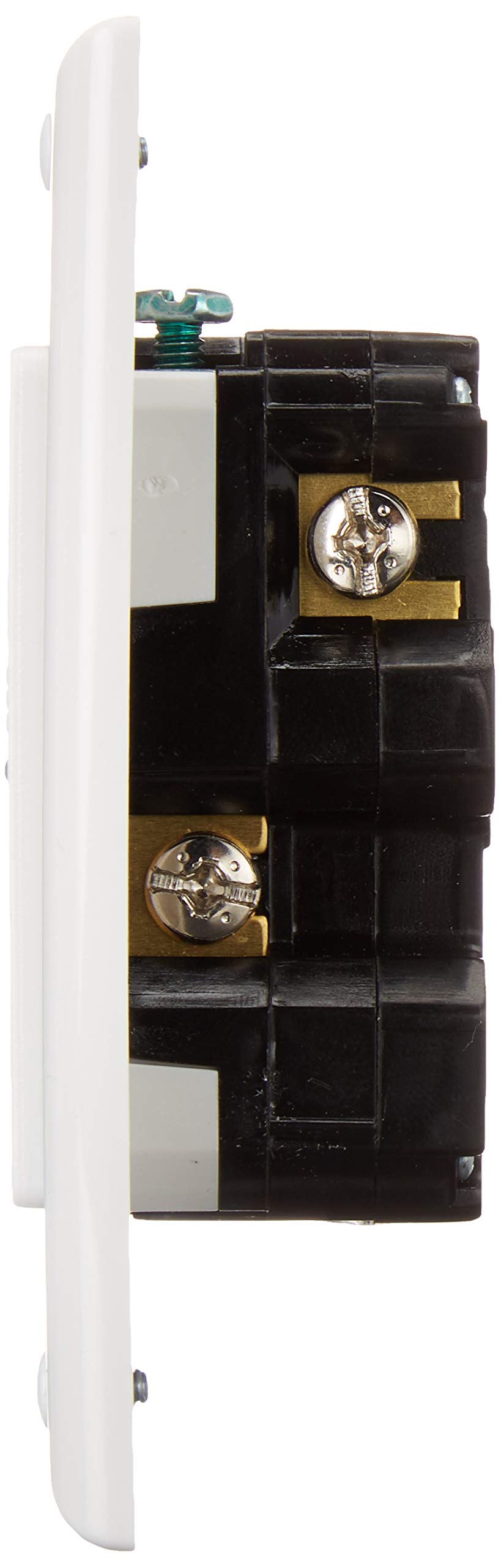 Leviton 5380-W 20 Amp, 125 Volt, Decora Plus Duplex Receptacle, Straight Blade, Industrial Grade, Surge w/ Indicator Light, White