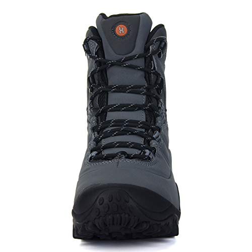 Manfen Men's Thermator Mid-Rise Waterproof Hiking Boots Trekking Outdoor Boots, Grey, 11