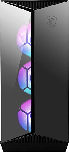 MSI MPG GUNGNIR 110R - Premium Mid-Tower Gaming PC Case - Tempered Glass Side Panel - 4 x ARGB 120mm Fans - Liquid Cooling Support up to 360mm Radiator - Two-Tone Design