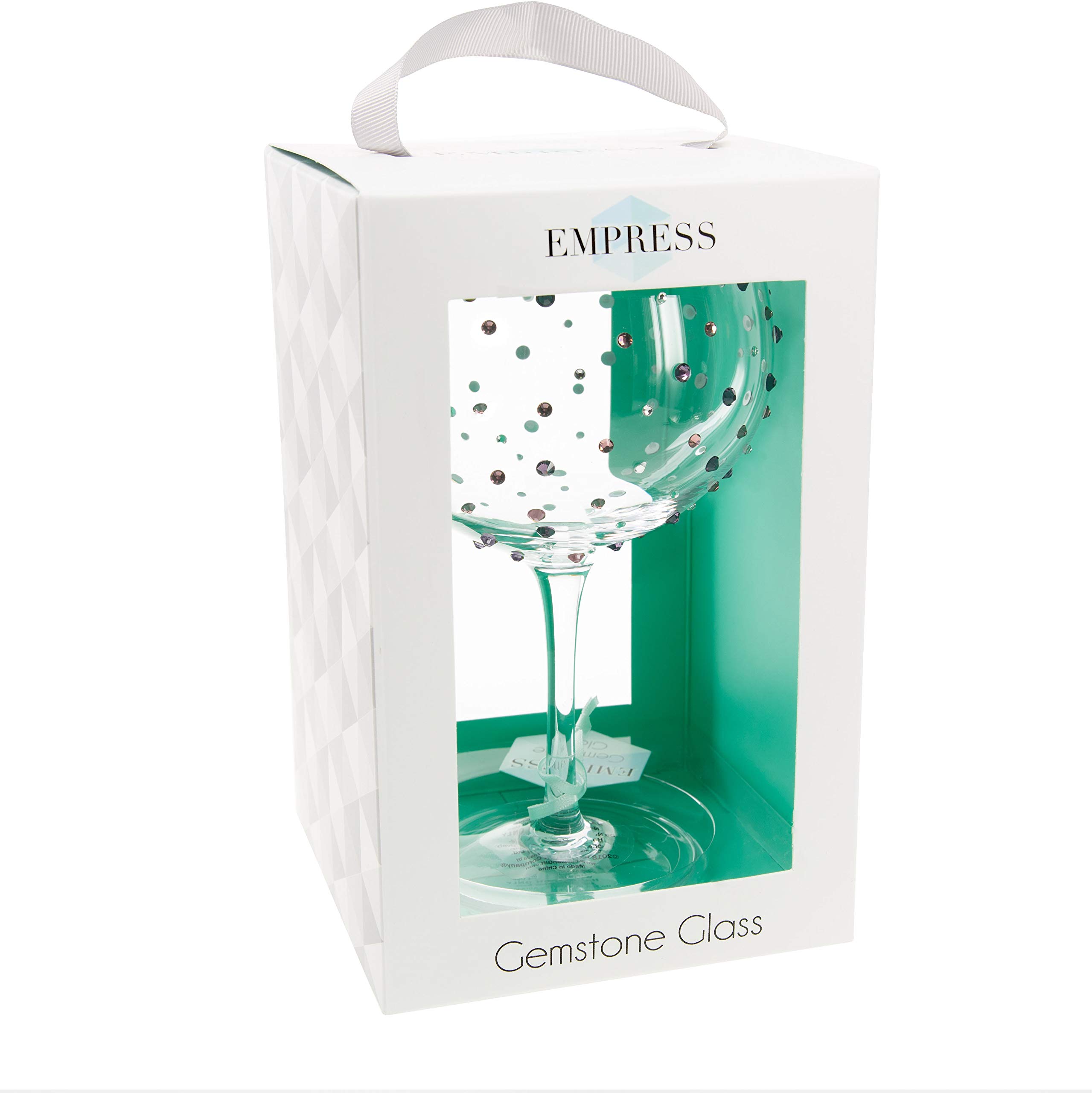 Pavilion Gift Company Amethyst Purple Gem Stones-February Birthday 24 Oz Stemmed Wine Glass