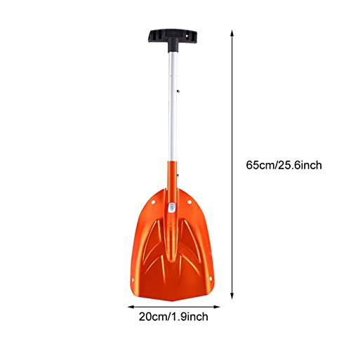 Winter Snow Ice Shovel with Telescopic Skidproof Handle Aluminum Alloy Winter Snow Ice Shovel Outdoor Kit Tool Orange