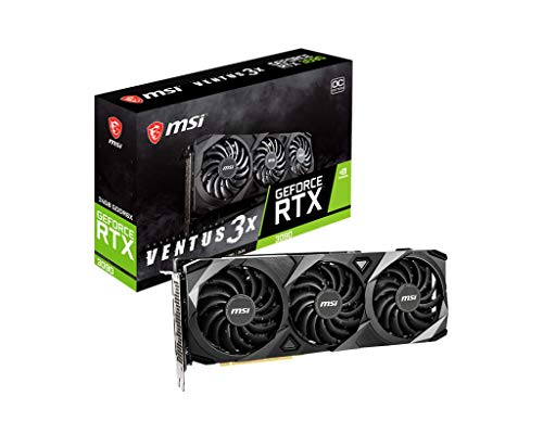 MSI Gaming GeForce RTX 3090 24GB GDRR6X 384-Bit HDMI/DP Nvlink Torx Fan 3 Ampere Architecture OC Graphics Card (VENTUS 3X 24G OC)