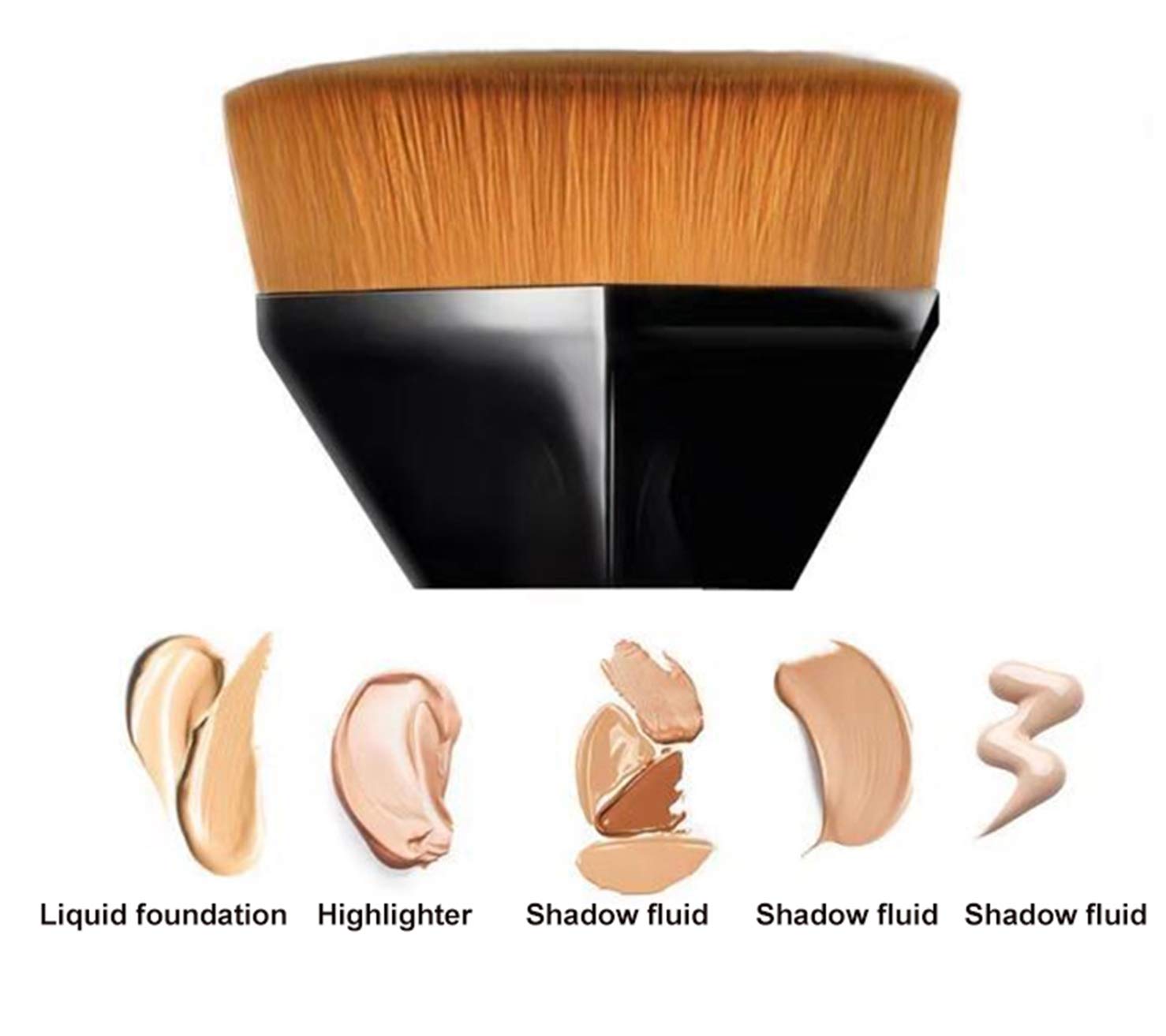 NECOLUCO Women's Foundation Makeup Brush Flat Kabuki Brush for Liquid, Cream and Mineral with Traval Case