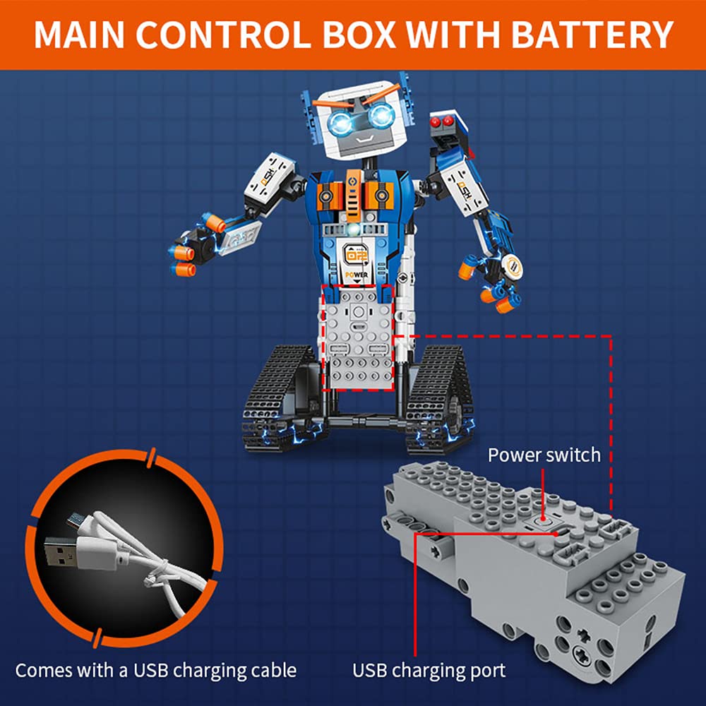 Ulanlan Remote Control Robot Building Blocks Set Mechanic Gear Education Kit, Engineering STEM Building Toys, Robot Building Kit, Best Birthday Gift for Kids, Adults and Teens 408PCS